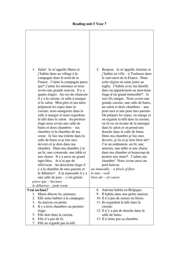 Reading Module 5 Métro 1 | Teaching Resources
