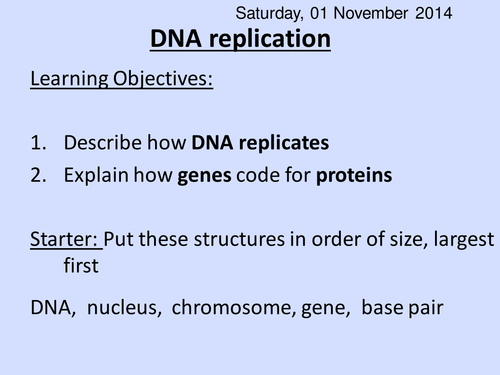 DNA Replication ppt HT | Teaching Resources