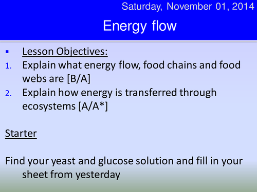 Energy flow teaching HT | Teaching Resources