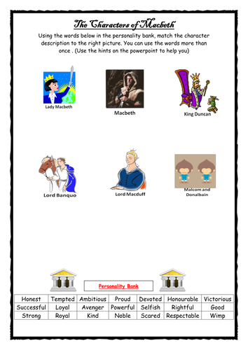Macbeth worksheets by oops_vip - Teaching Resources - TES