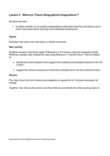 What are Future Geographical Imaginations? | Teaching Resources