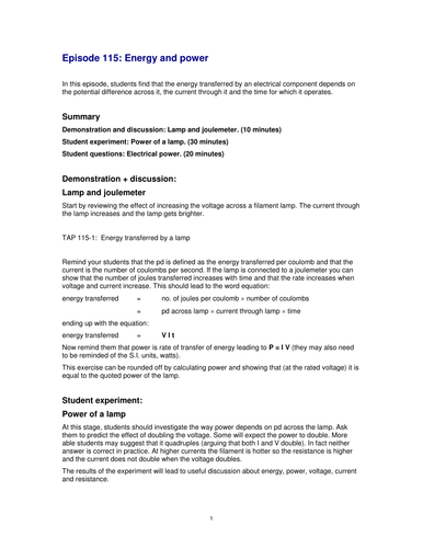 Energy & Power | Teaching Resources