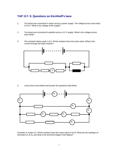 Kirchhoff’s Laws | Teaching Resources