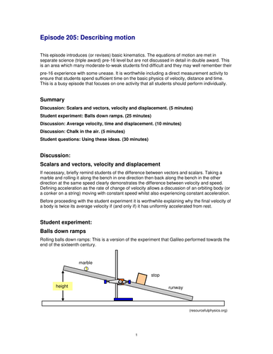Describing Motion | Teaching Resources