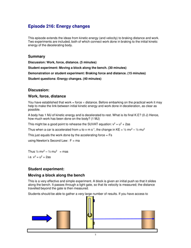 Energy Changes | Teaching Resources