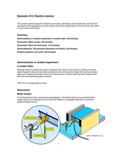 Electric Motors | Teaching Resources