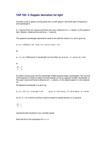 Red Shift | Teaching Resources