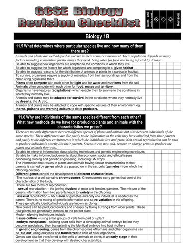AQA GCSE Biology Revision Checklists | Teaching Resources AQA GCSE Biology Revision Checklists | Teaching Resources