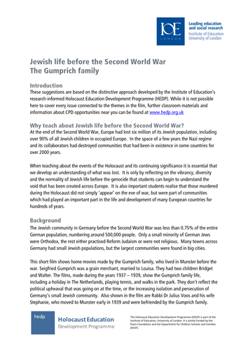 Teachers TV: Lesson Starters - The Holocaust | Teaching Resources
