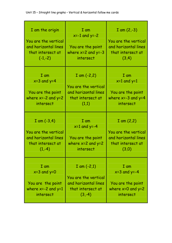 Vertical and Horizontal Line Follow-Me Cards | Teaching Resources