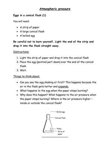 Atmospheric air pressure | Teaching Resources