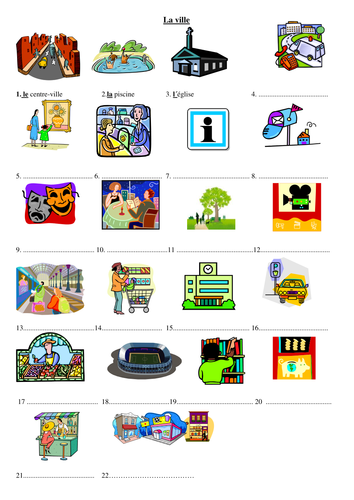 Les endroits en ville + Verbe ALLER | Teaching Resources