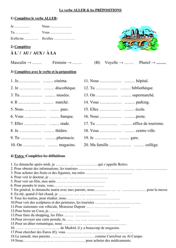 Les endroits en ville + Verbe ALLER | Teaching Resources