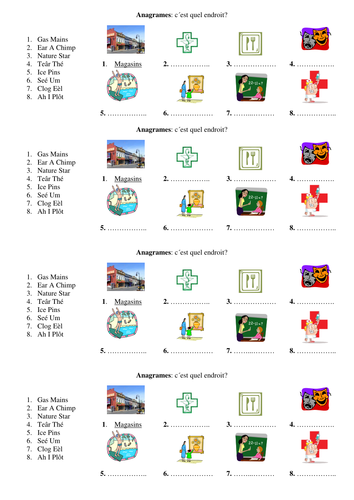 Les endroits en ville + Verbe ALLER | Teaching Resources