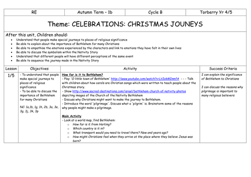 MTP Unit 4B Celebrations: Christmas Journeys | Teaching Resources