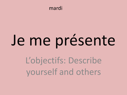 Je Me Présente | Teaching Resources