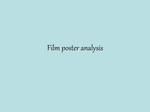looking at promotional material film posters hm | Teaching Resources