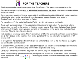 Blockbusters template | Teaching Resources
