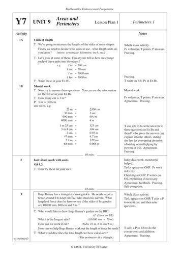 KS3 Areas and Perimeters (MEP – Year 7 – Unit 9) | Teaching Resources KS3 Areas and Perimeters (MEP – Year 7 – Unit 9) | Teaching Resources