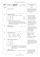 KS3 Arithmetic Revision (MEP – Year 7 – Unit 12) | Teaching Resources