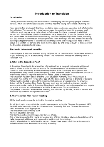 Introduction to Transition | Teaching Resources Introduction to Transition | Teaching Resources