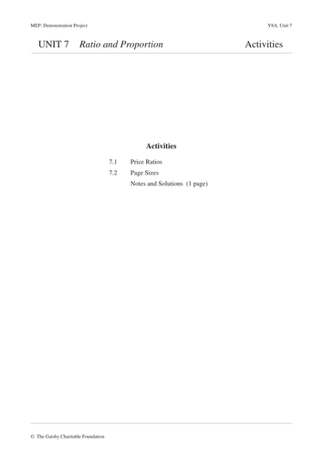 KS3 Ratio and Proportion (MEP – Year 8 – Unit 7) | Teaching Resources KS3 Ratio and Proportion (MEP – Year 8 – Unit 7) | Teaching Resources