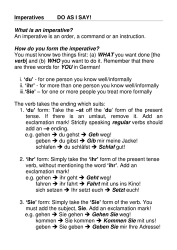 Imperative rule | Teaching Resources