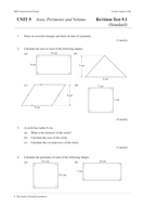 Area, Perimeter, Volume (MEP – Year 9 – Unit 9) | Teaching Resources
