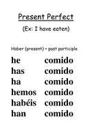present perfect tense Spanish | Teaching Resources