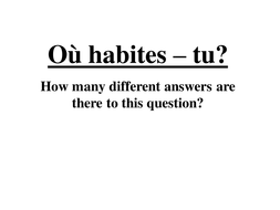 La ou j'habite | Teaching Resources