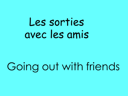 Les sorties | Teaching Resources