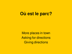 En ville et les directions | Teaching Resources