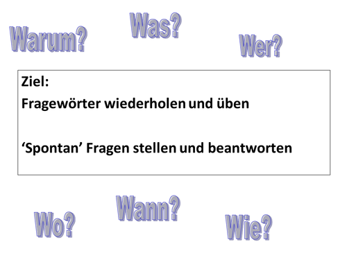Frageworter | Teaching Resources