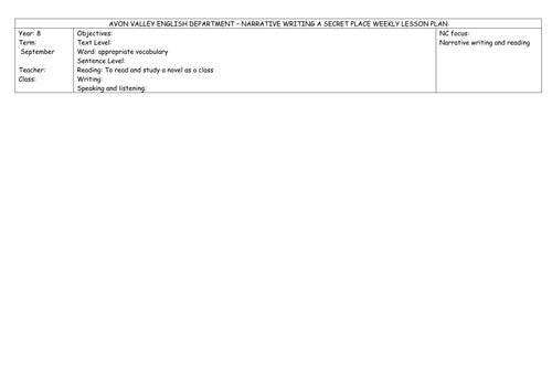 Scheme of Work: Creative Writing Activities. | Teaching Resources