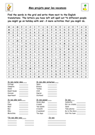 Mes projets pour les vacances | Teaching Resources