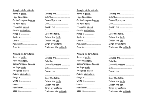 Spanish Chores - Ayudas en casa? | Teaching Resources