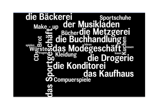 German wordle categorisation ex shops and shopping | Teaching Resources