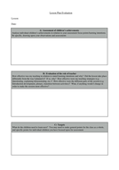 Lesson Plan Evaluation | Teaching Resources
