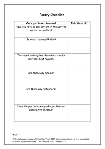 Yr 5 Poetry Unit 1A Poetic Style | Teaching Resources