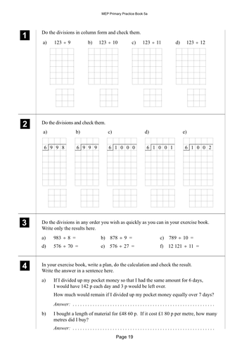 Yr 5 Division using written methods :Lesson 19 | Teaching Resources