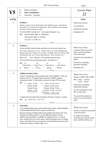 Yr 5 Time - Word problems : Lesson 32 | Teaching Resources