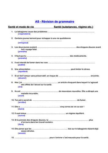 AS AQA grammar gap-fill sheets | Teaching Resources