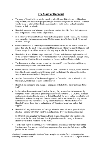 Hannibal Crossing the Alps With Elephants | Teaching Resources