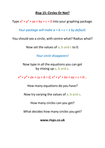 Circles in coordinate geometry worksheet - Resources - TES