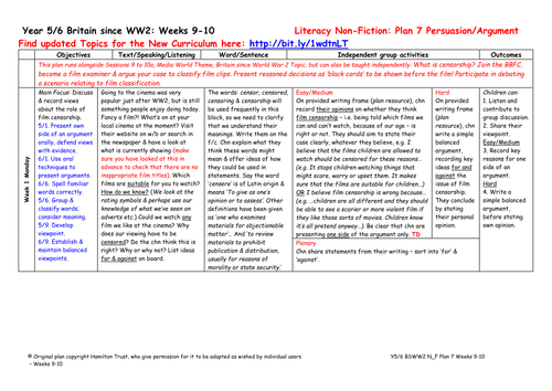 Persuasion/ Argument Weeks 9 - 10 | Teaching Resources