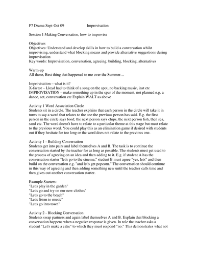 Introduction to drama | Teaching Resources