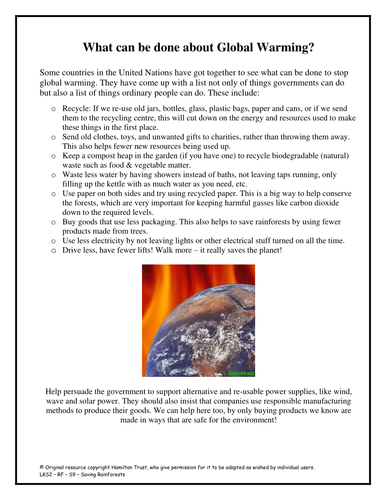 Effect of Global Warming | Teaching Resources