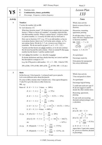 Yr 5 Probability : Lesson 133 | Teaching Resources