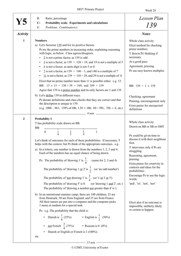 Yr 5 Probability Scale : Lesson 139 | Teaching Resources