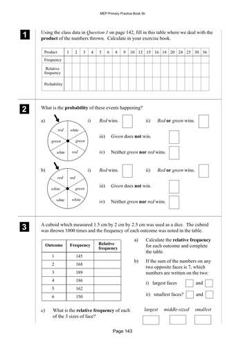Yr 5 Probability : Lesson 143 | Teaching Resources